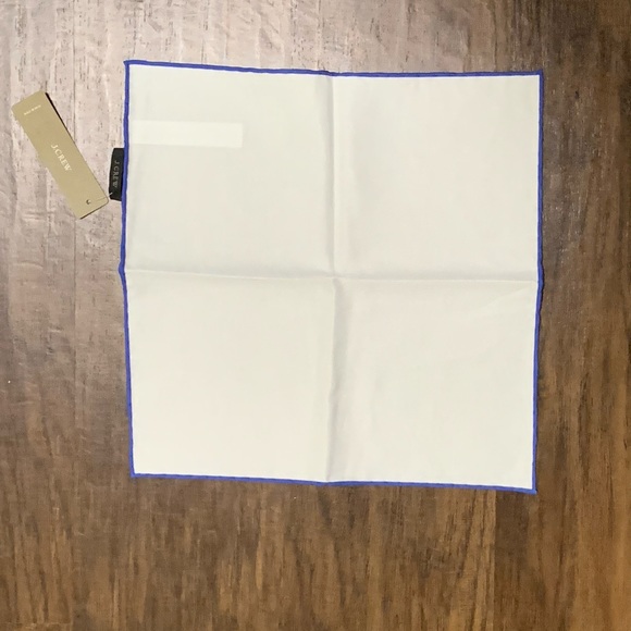 J. Crew | Accessories | Jcrew Mens Tipped Italian Linen Packet Square ...